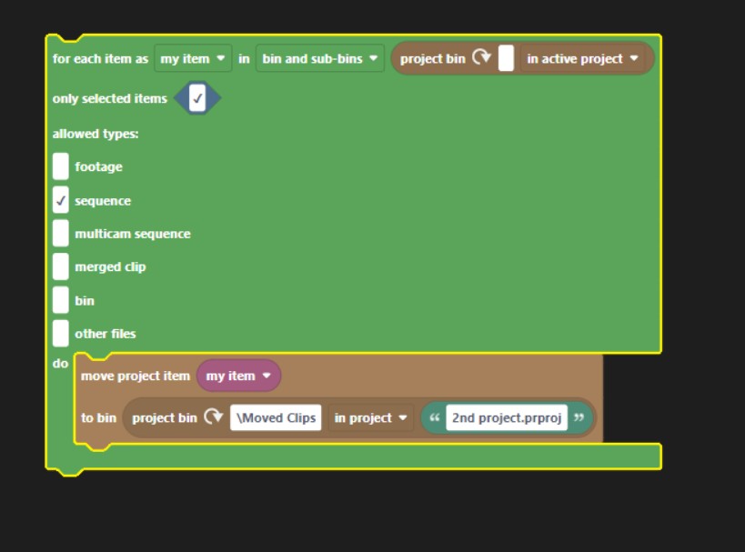 Solved: Automation Blocks - Moving Sequences to Another Pr... - Adobe Product Community - 15263199