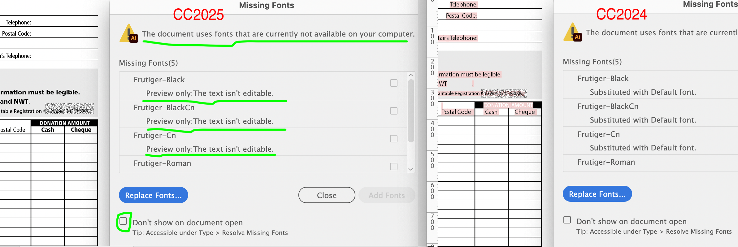 Solved: Re: Missing fonts not being highlighted and do not... - Adobe Community - 15276911