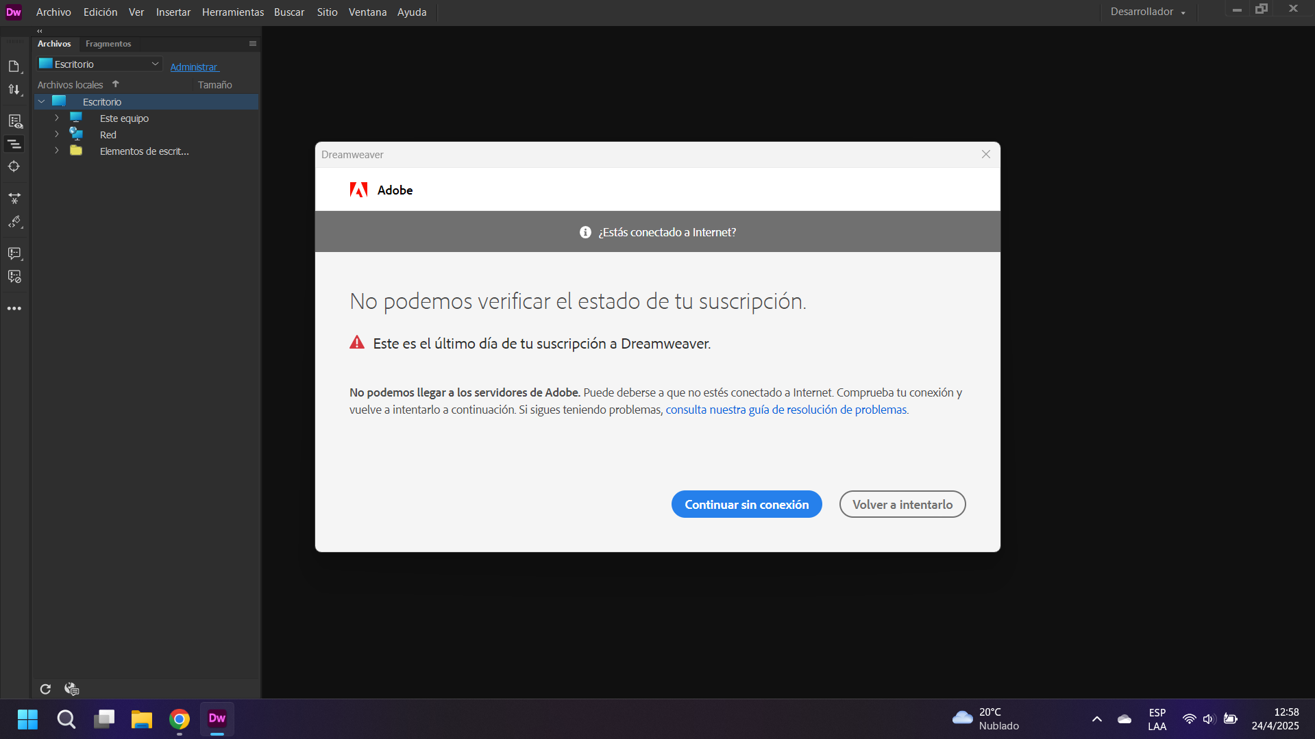 No podemos verificar el estado de tu suscripción. - Adobe Community ...