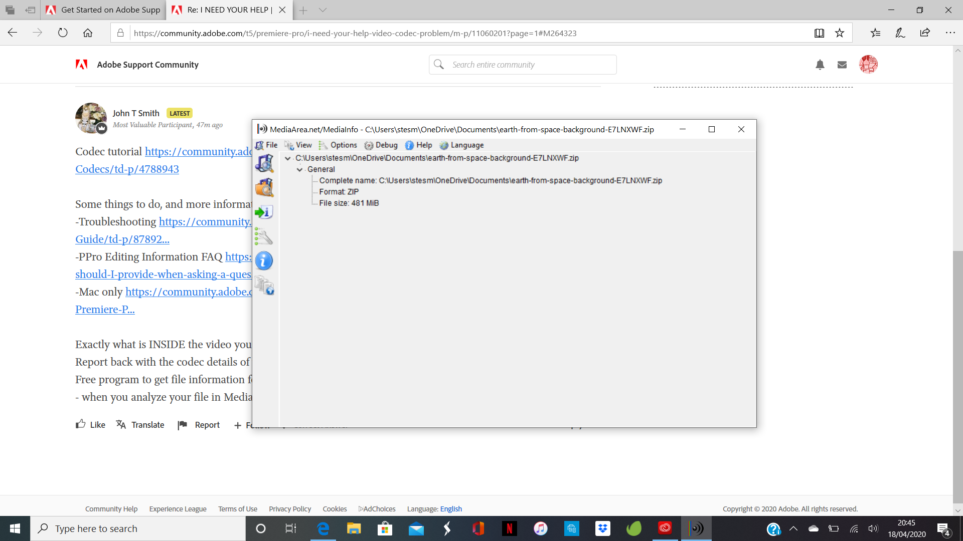 Solved: Video codec problem - Adobe Community - 11060186