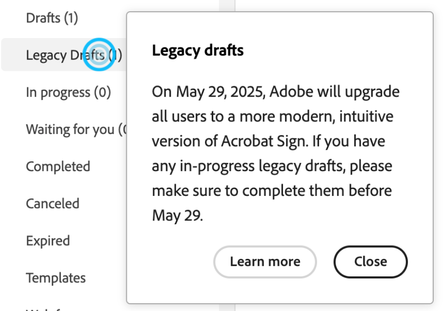 Question about "Legacy" Drafts created via the v6 ... - Adobe Product Community - 15305485