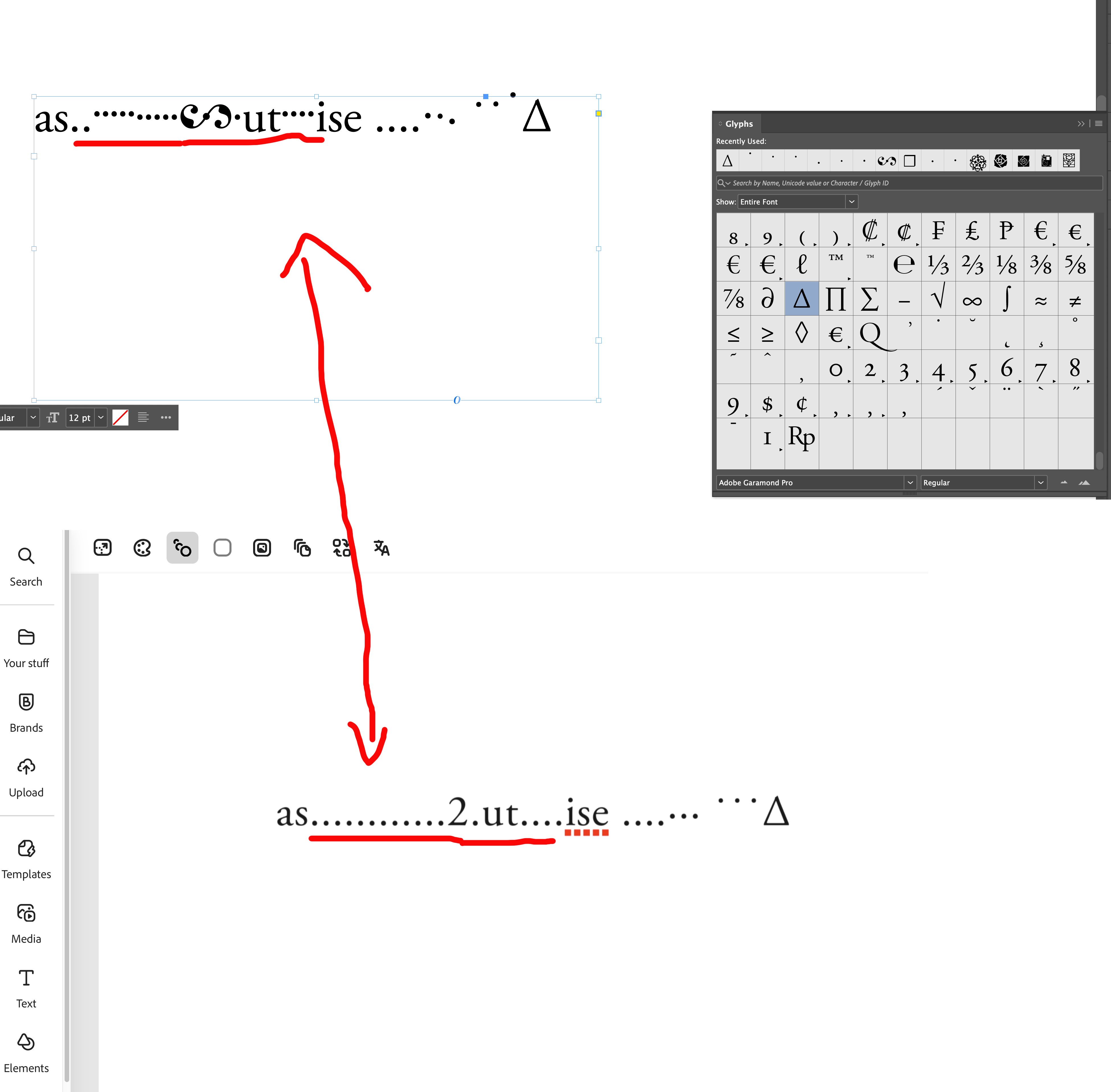 Solved: Using glyphs and special characters in creative cl... - Adobe Product Community - 12798813