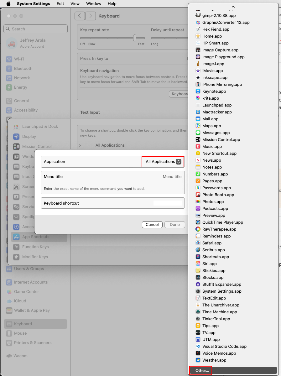 Re: You cannot add keyboard shortcuts for the appl... - Adobe Product ...
