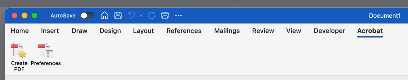 Re: How do I add ACROBAT tab in MS Word on my mac? - Adobe Product ...