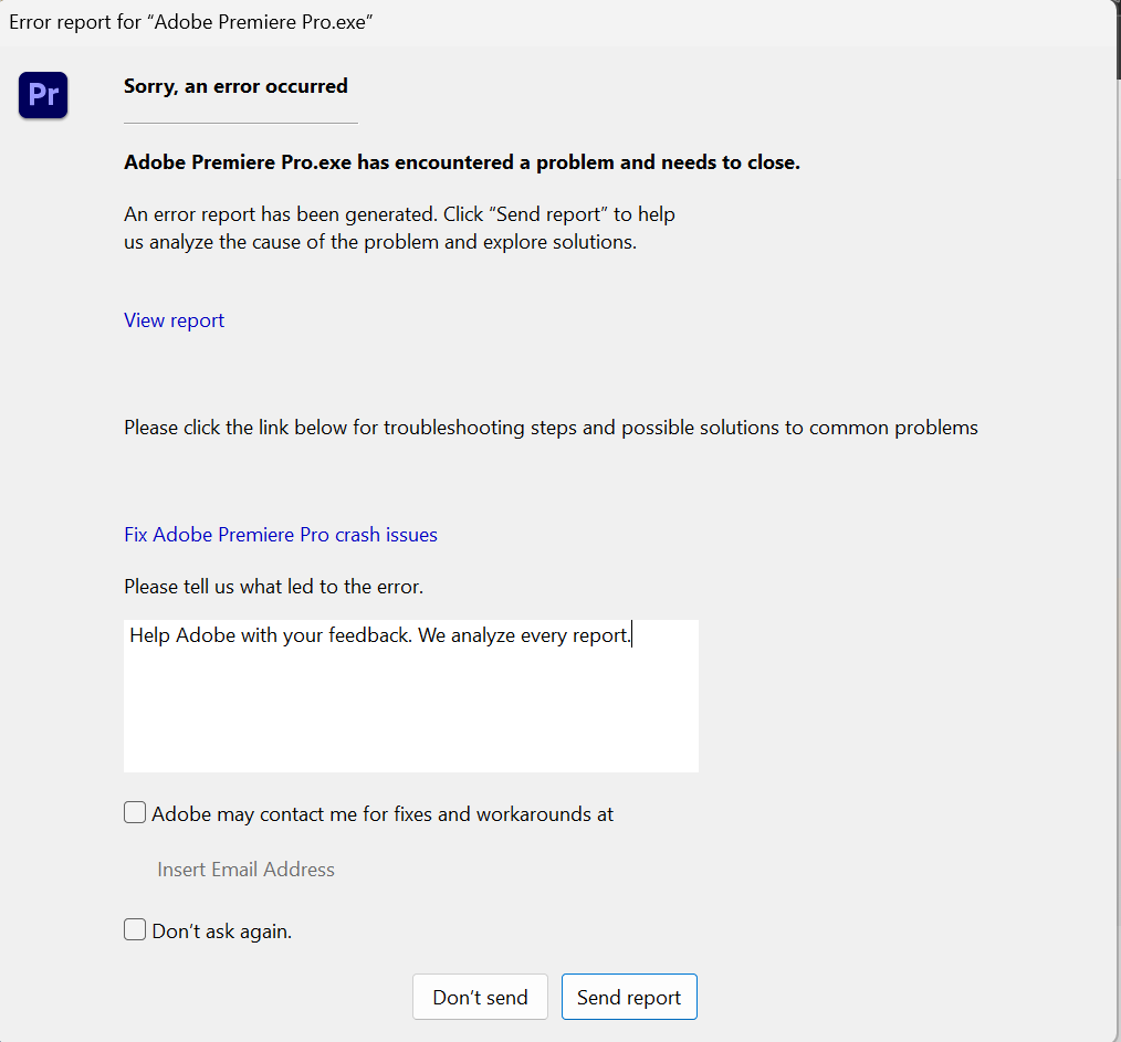 Premiere Pro Crashing instantly as I select a clip... - Adobe Product ...