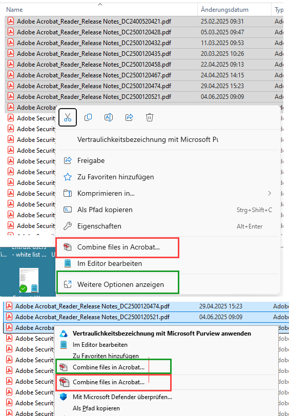 File Explorer-Combine Files not selecting showing ... - Adobe Product ...