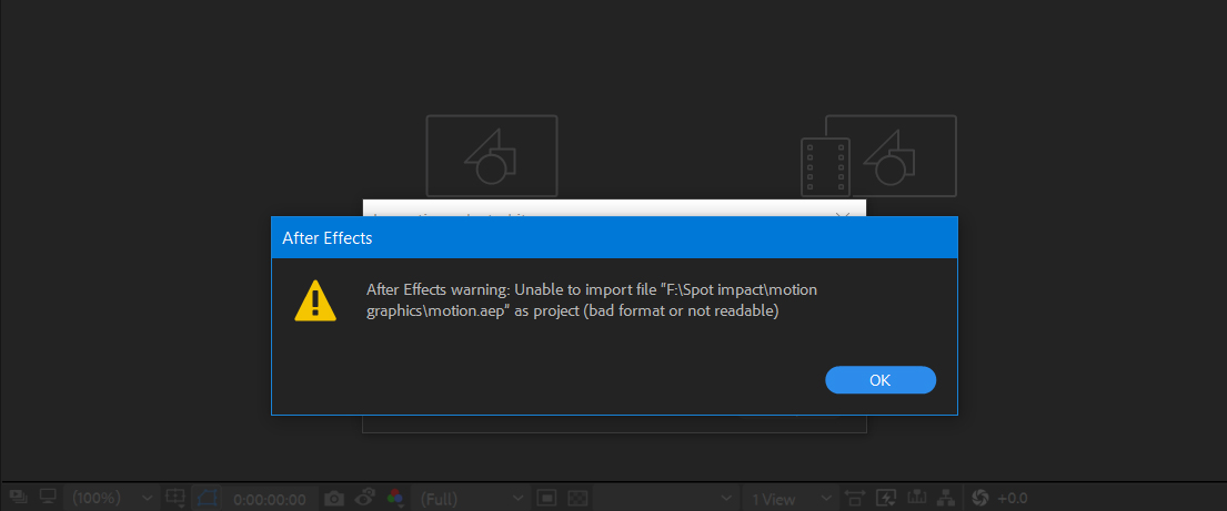 Problem opening After Effect file - Adobe Support Community - 10645871