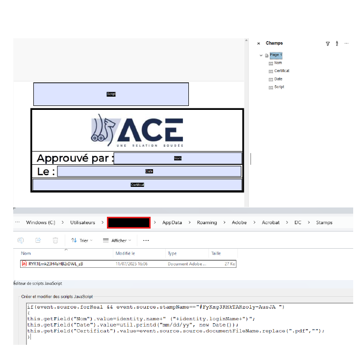 Solved: Creation of a custom dynamic stamp with Identifier - Adobe ...