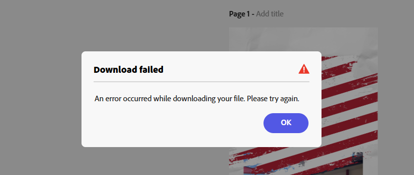 Unable to Download Files - Adobe Product Community - 15417563