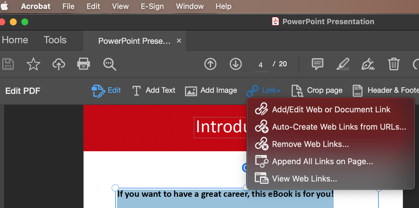 Re: change the color of all hyperlinked text to bl... - Adobe Product Community - 15421597