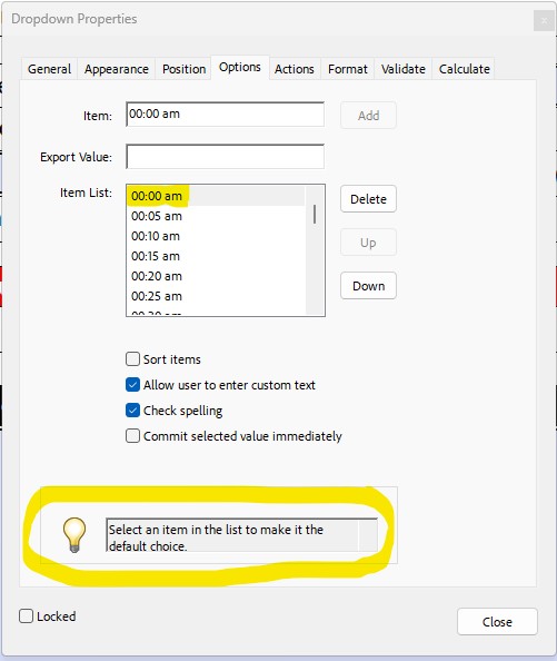 Solved: Populate Dropdown With Times - Adobe Product Community - 12439415