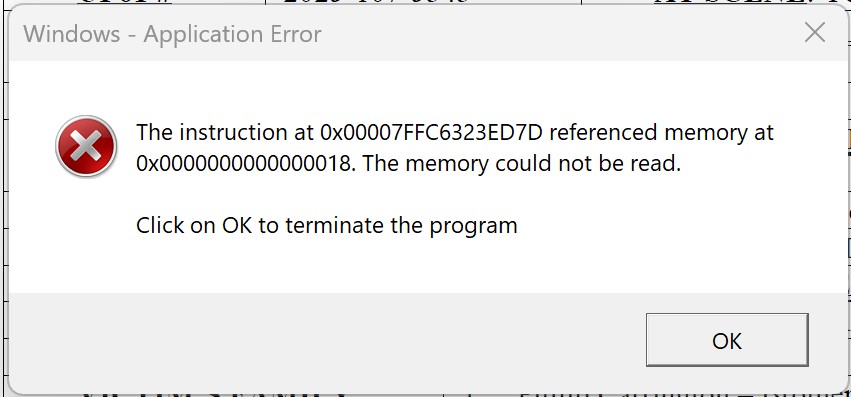 Solved: Windows Application Error Referenced Memory could ... - Page 10 ...
