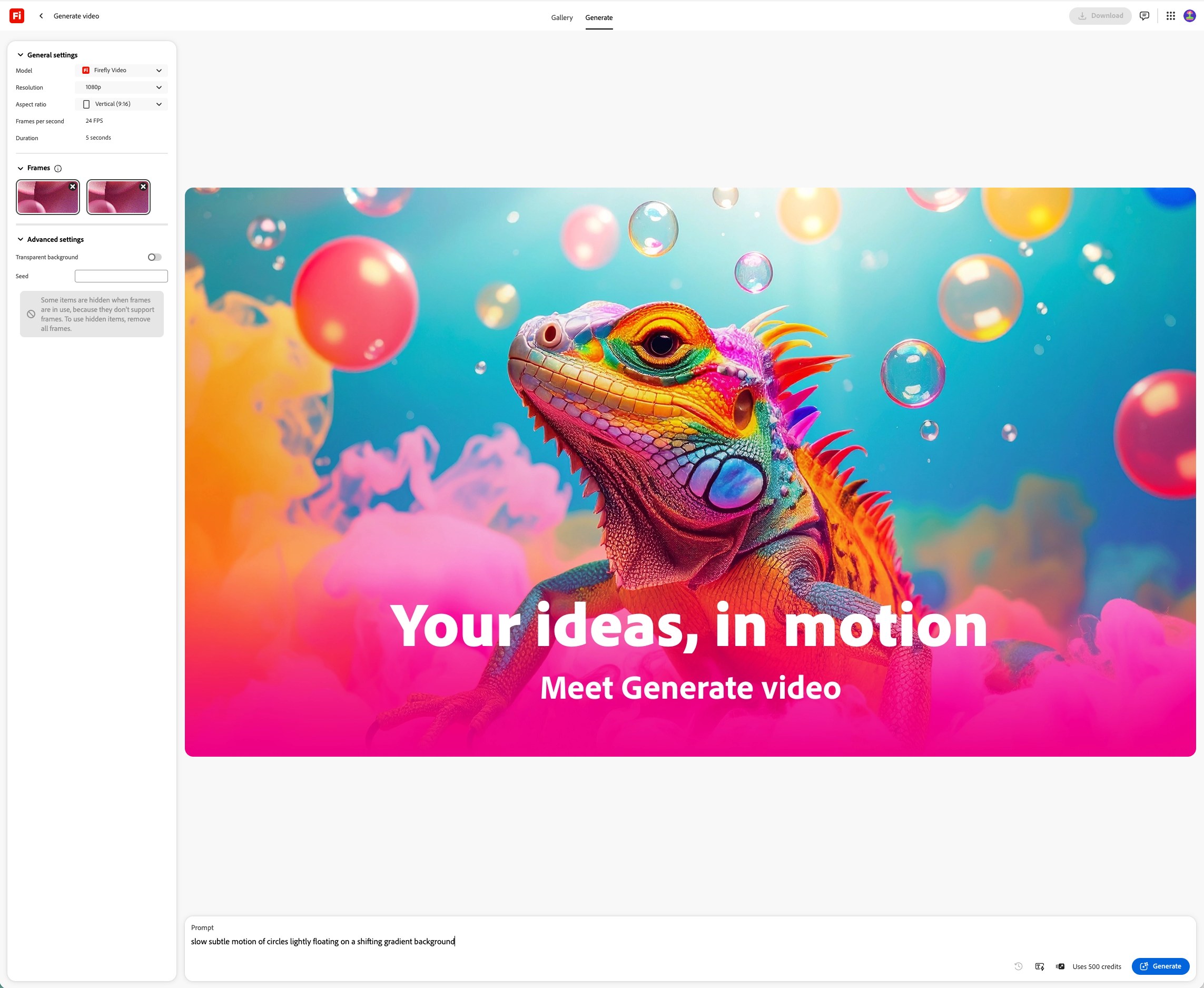 Uploading frames but firefly isn't using them - Adobe Product Community ...