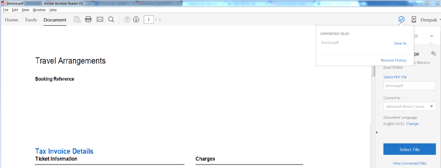 Export PDF to Word, Excel and other file formats f... - Adobe Product ...