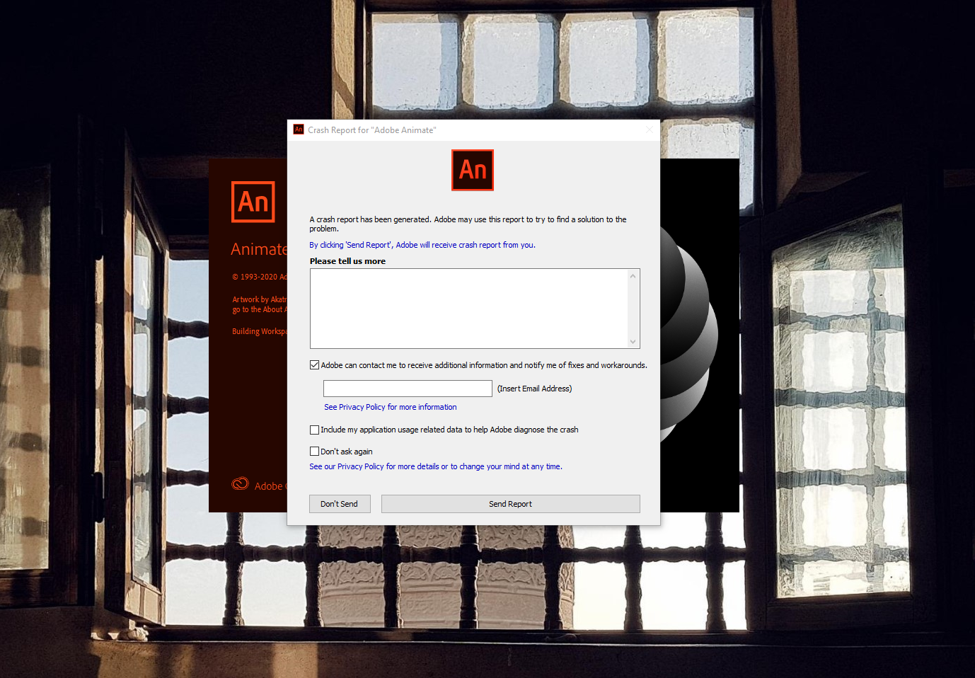 Animate crashes on startup screen - Adobe Product Community - 11098535