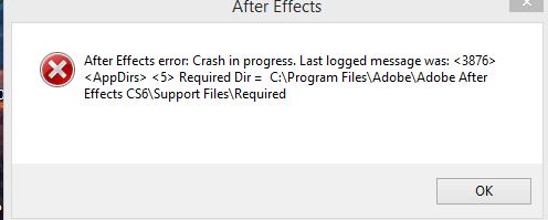 After Effects error: Crash in progress - Adobe Support Community - 11098733