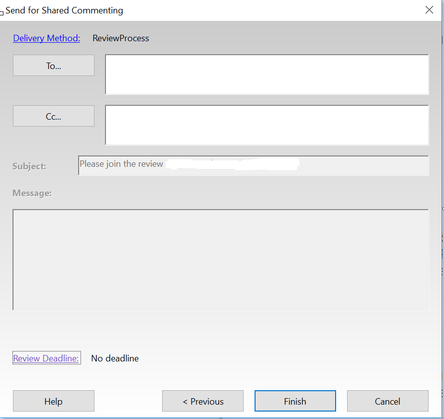 Send for Shared Commenting - Subject and Message b... - Adobe Product ...