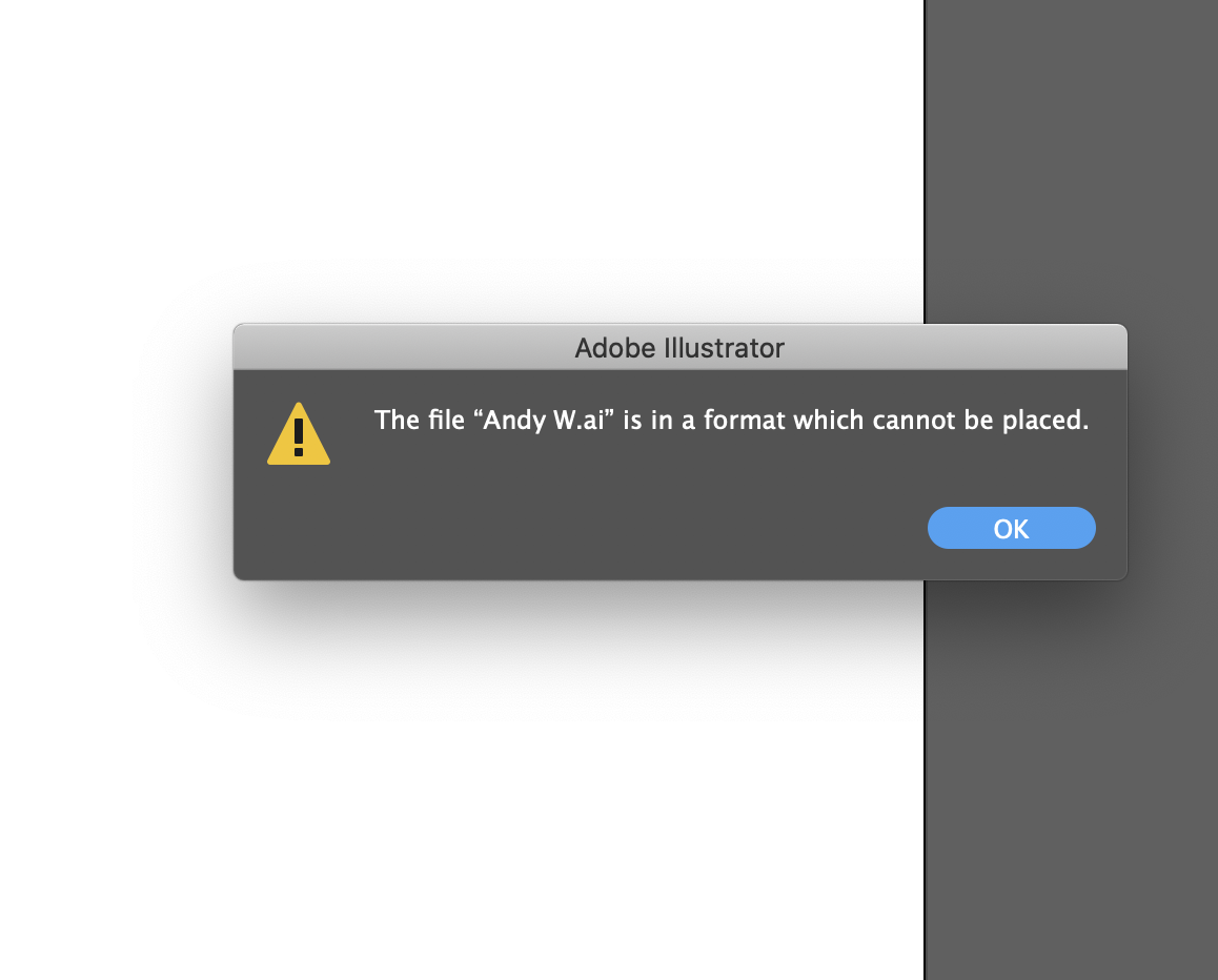 ai file Unknown format cannot be opened or placed - Adobe Community ...