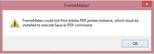 cannot save as PDF in FrameMaker - Adobe Community - 11121324