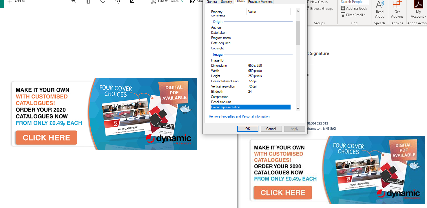 Email Signature low resolution, looks good when sa... - Adobe Support ...