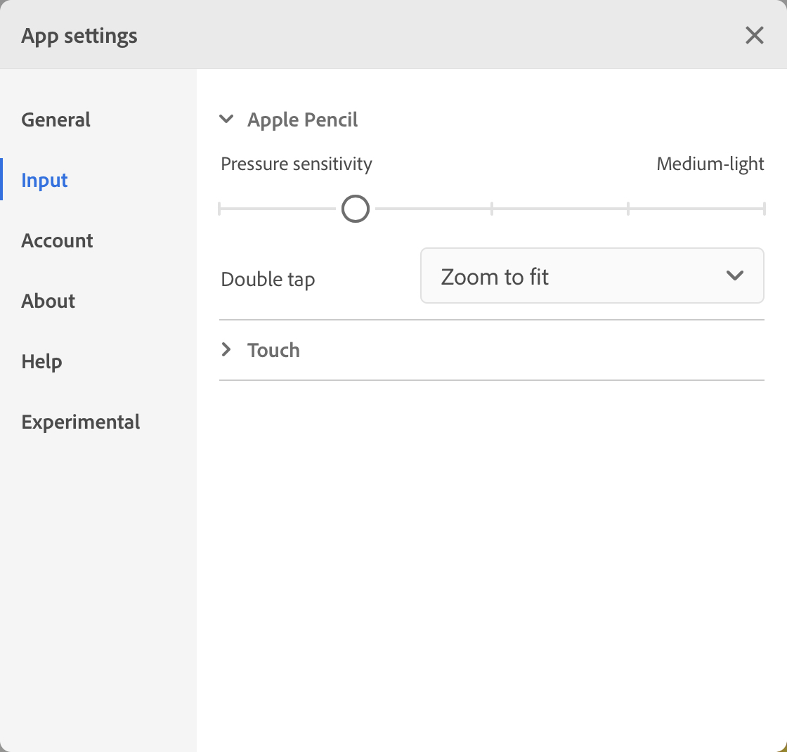 Missing double tap setting? - Adobe Support Community - 11008050